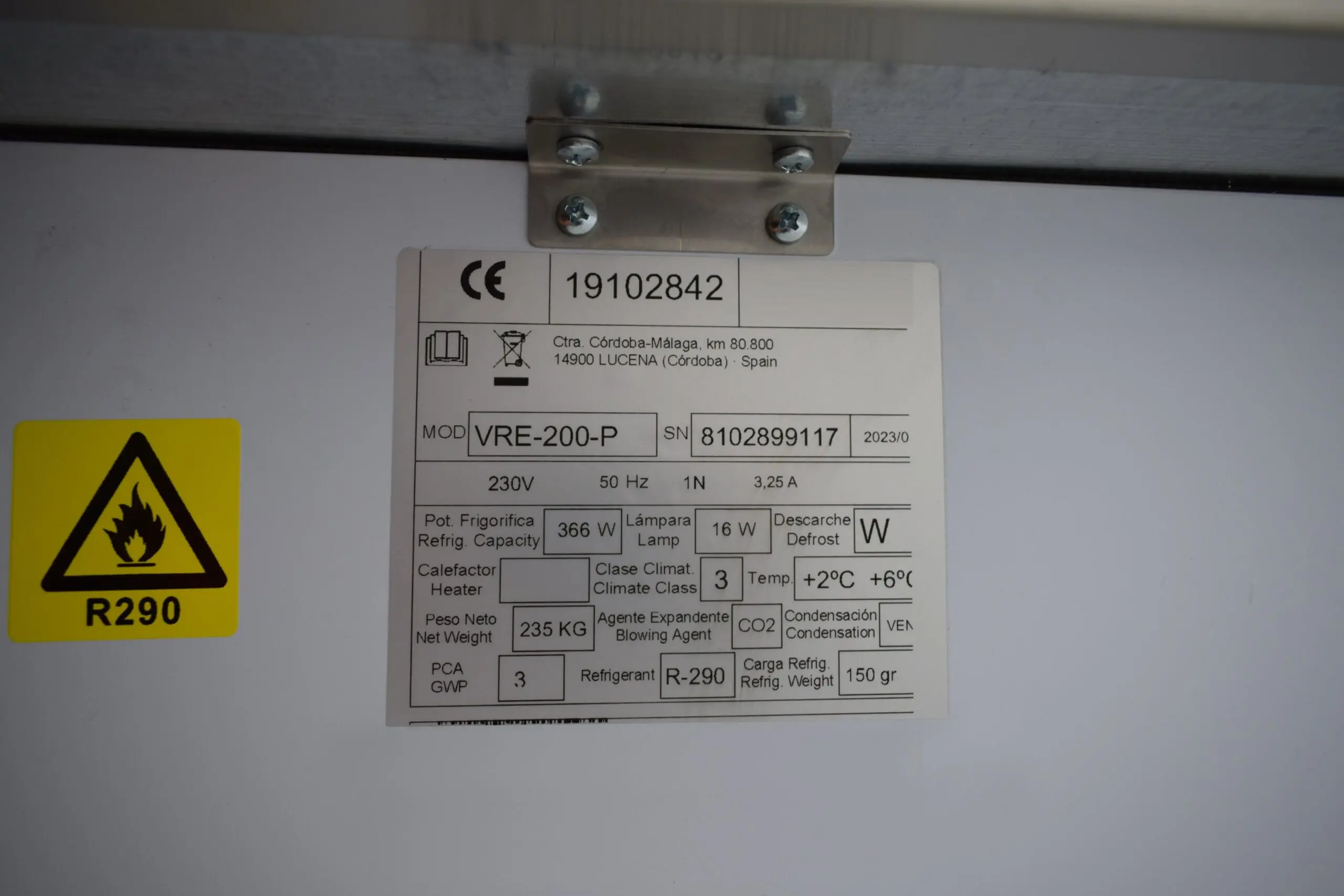 Vitrina Refrigerada Pastelería VRE-100 P | Fibraclim